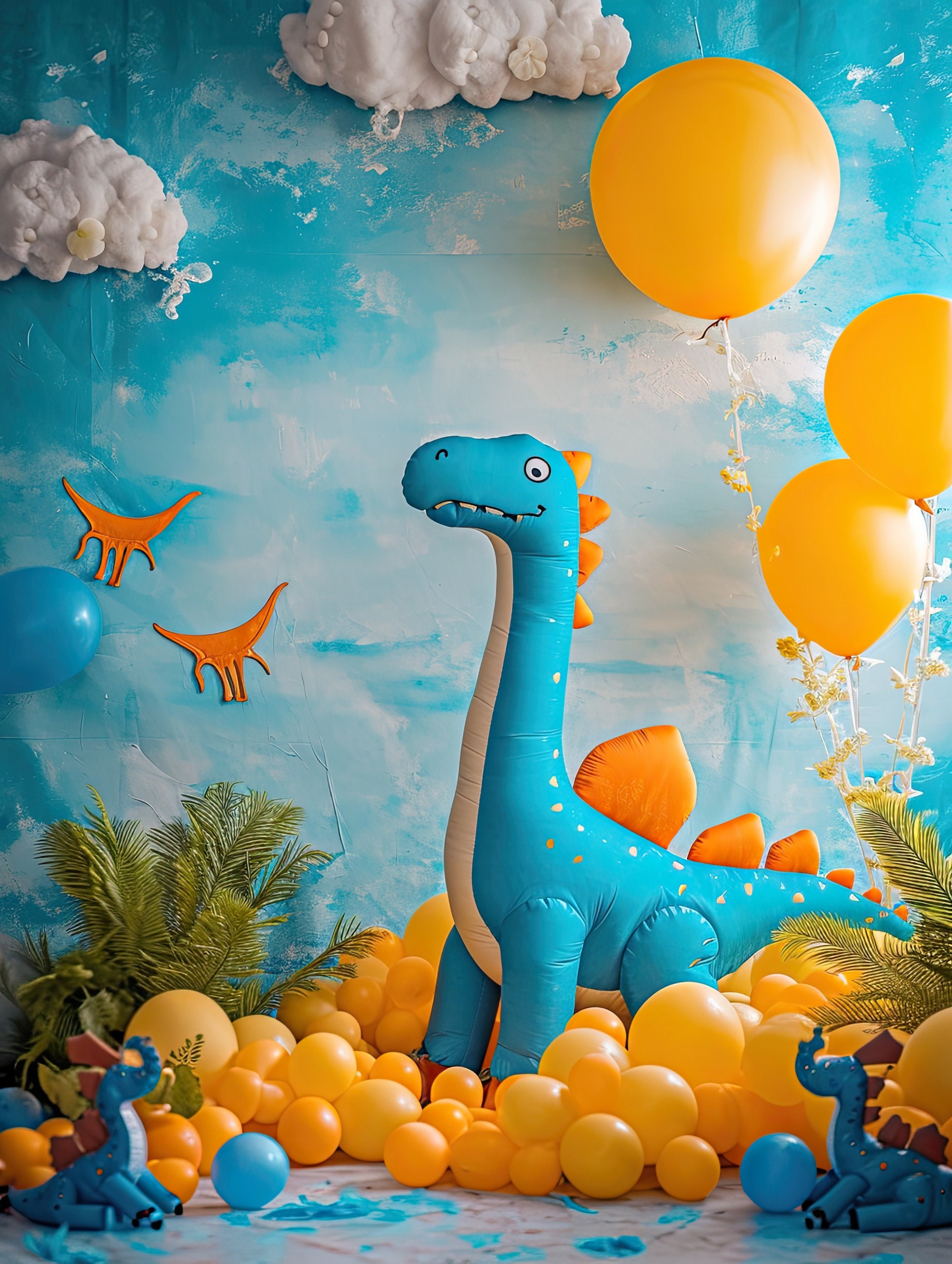 Dinosaur Digital Backdrop, Dino Birthday Party Picture Background ...