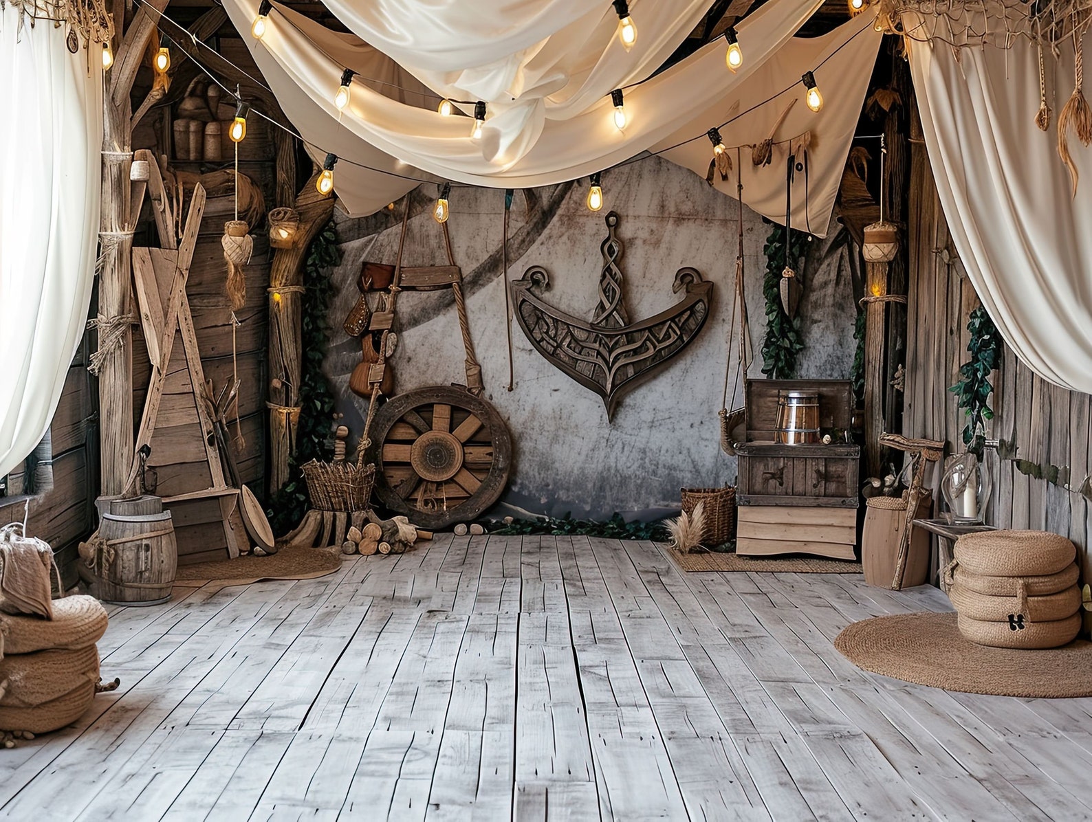 Viking Digital Backdrop, Fantasy Birthday Party Background, Digital ...