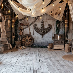 Viking Digital Backdrop, Fantasy Birthday Party Background, Digital ...