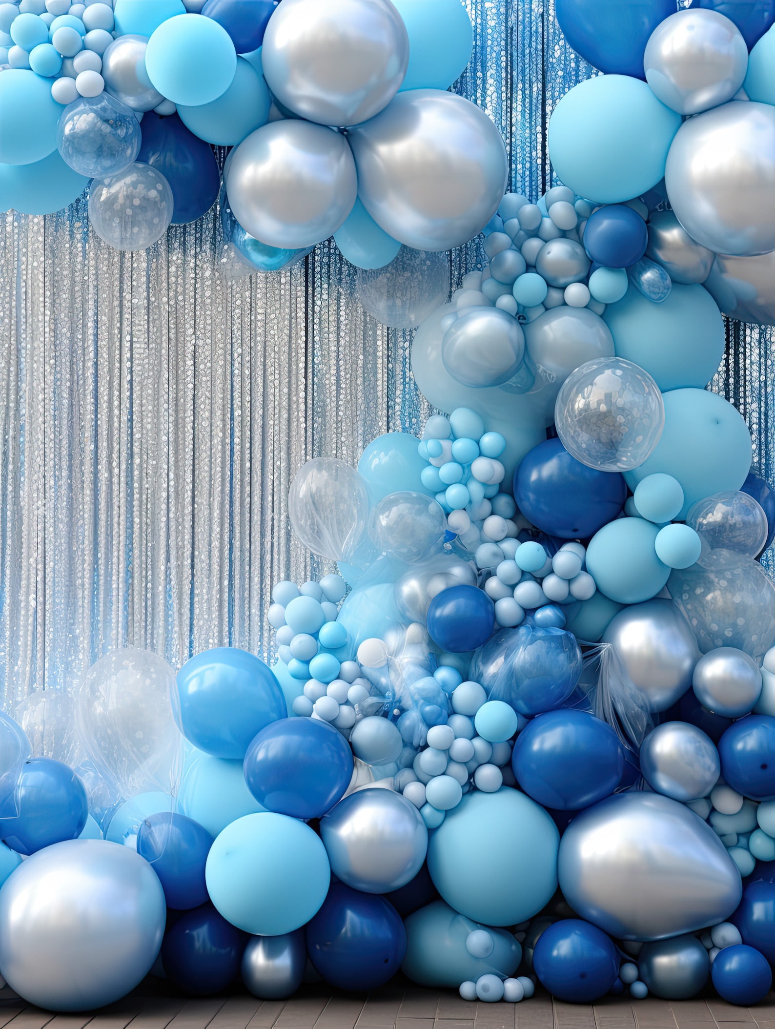 Blue Balloon Garland Arch Digital Backdrop, Digital Download, Birthday ...