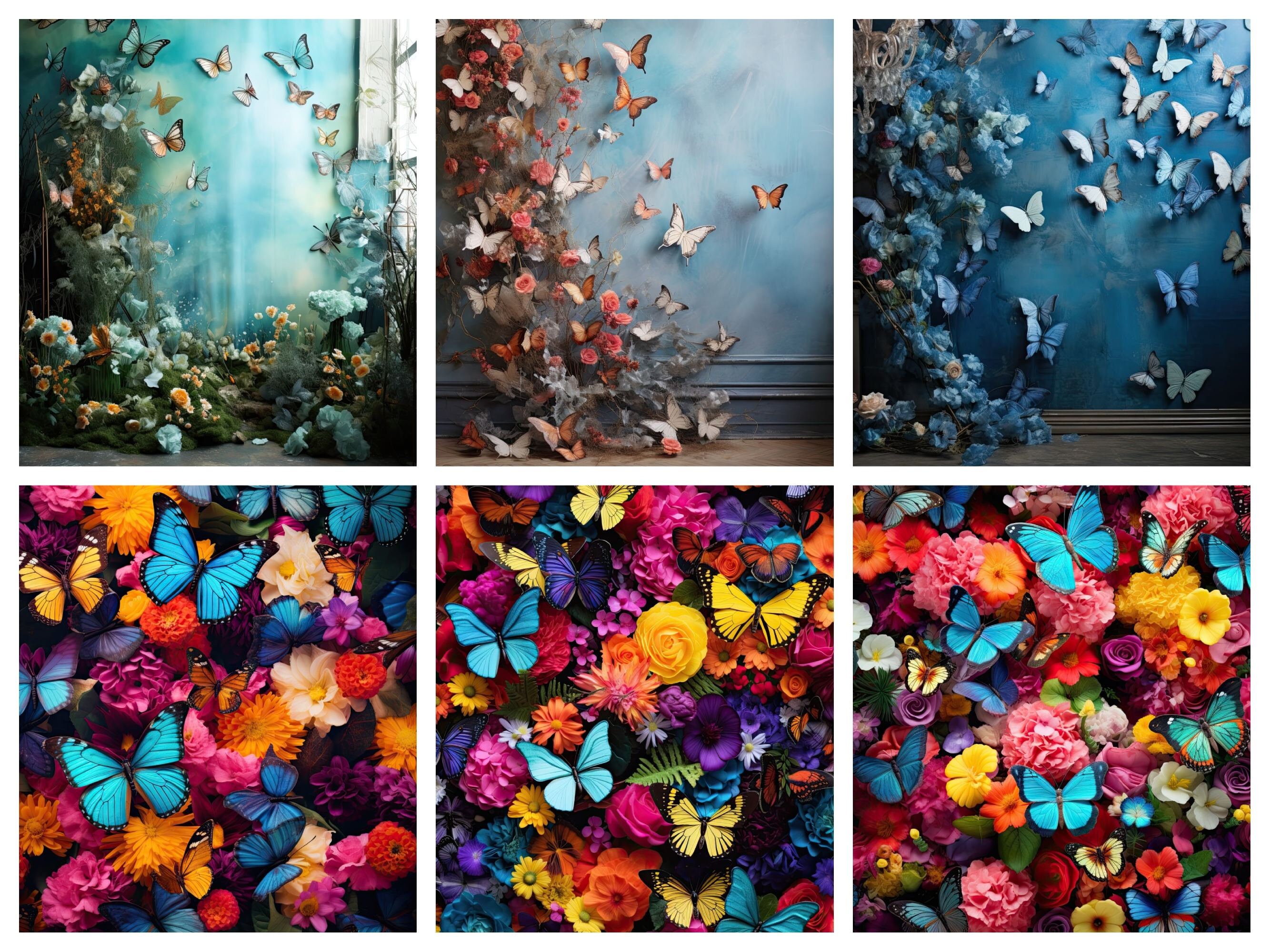 Butterflies DIGITAL Backdrop, Photo Editing Template, Wedding, Birthday ...