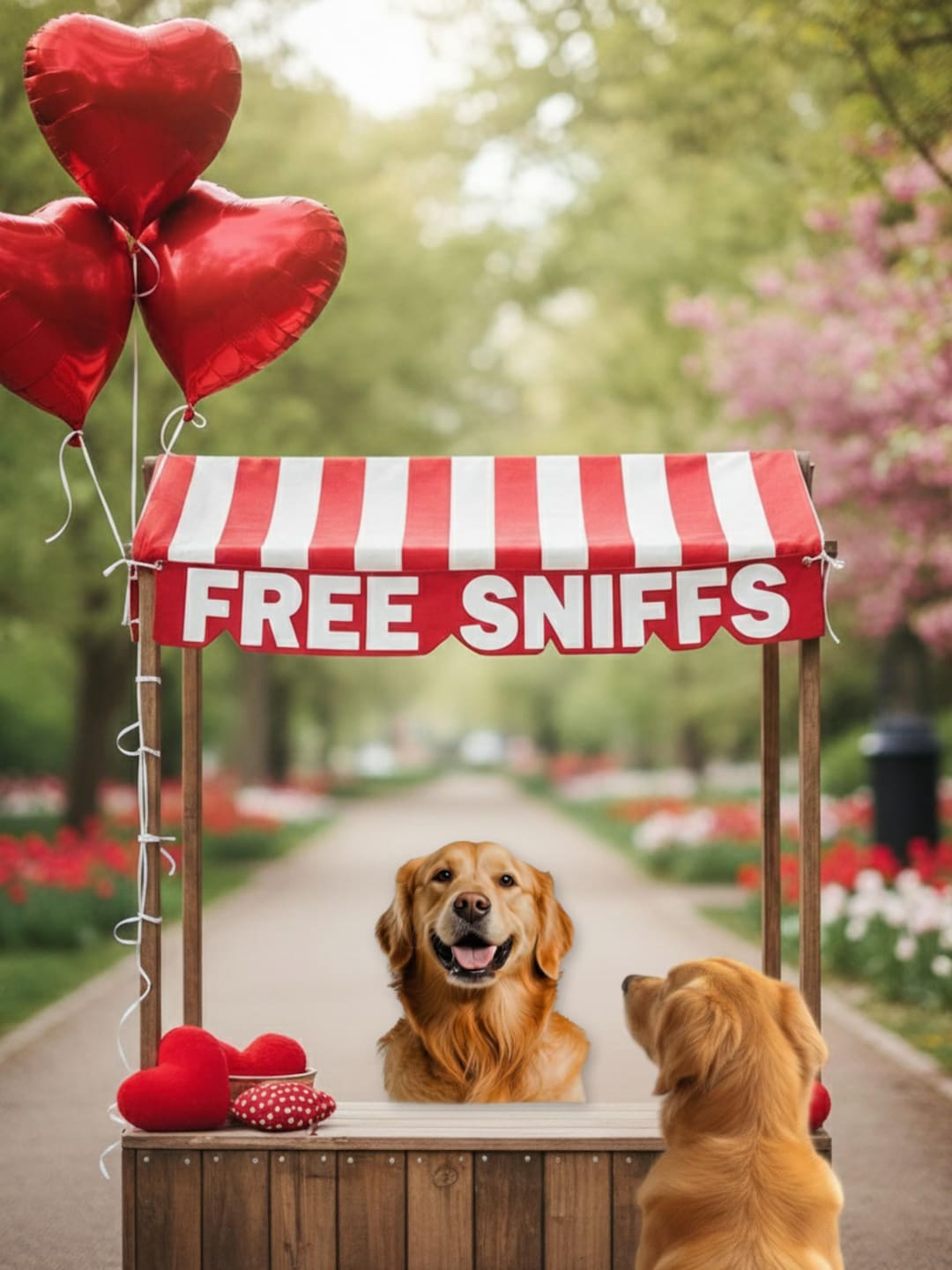 Valentine's Day Digital Backdrop for Dogs, Funny Pet Virtual Background ...