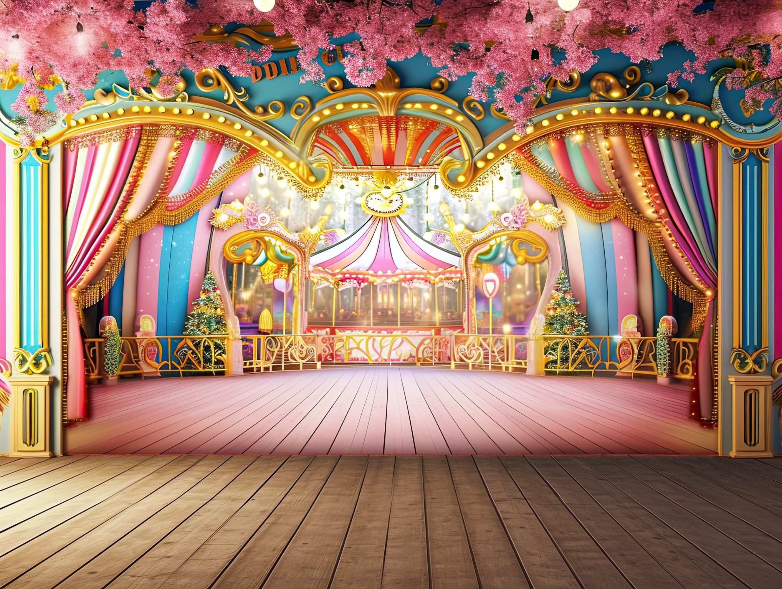 Carnival Digital Backdrop, Amusement Park Studio Background, Birthday ...