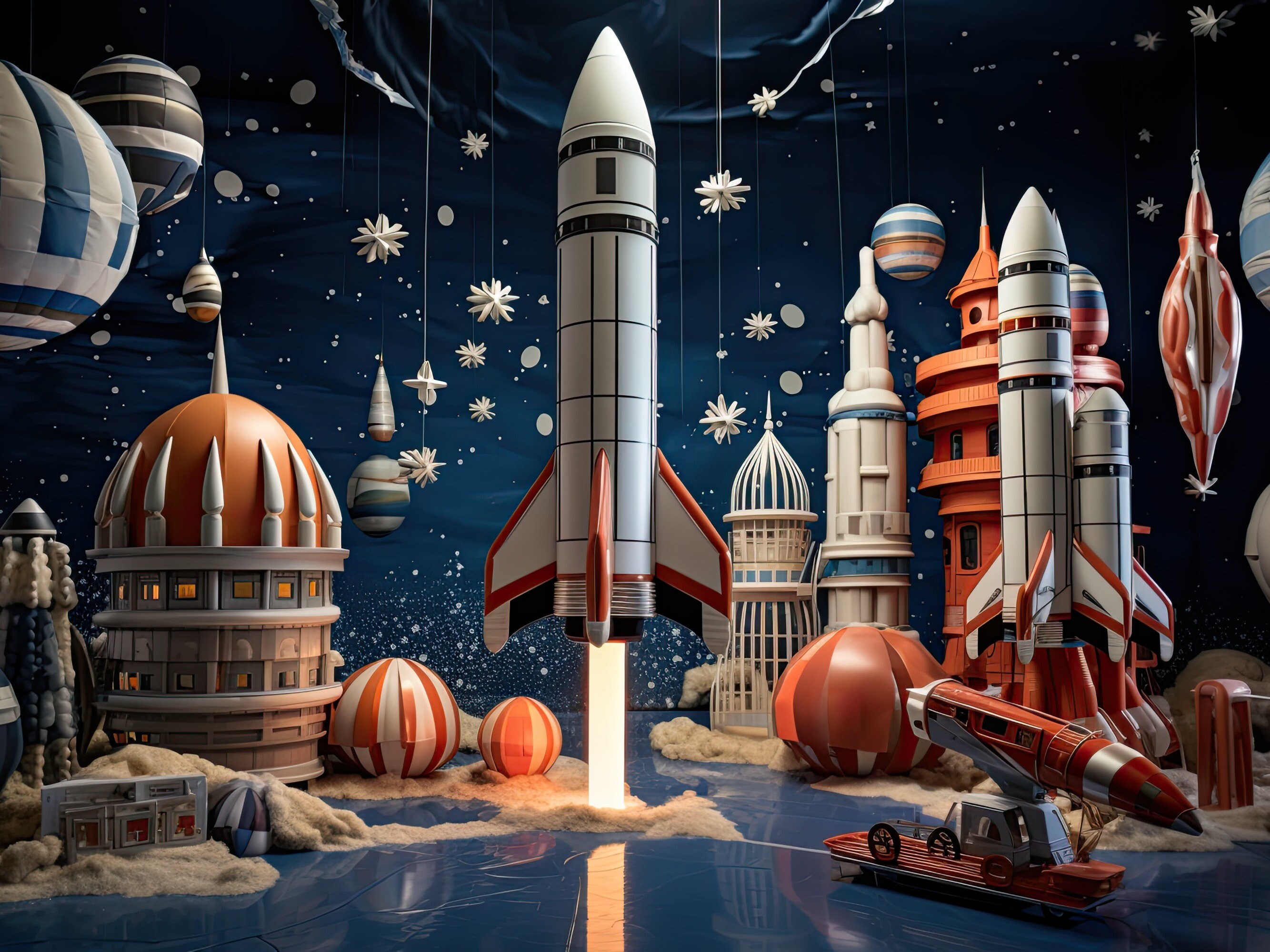 Space Digital Backdrop, Birthday Party Studio Background, Astronaut ...