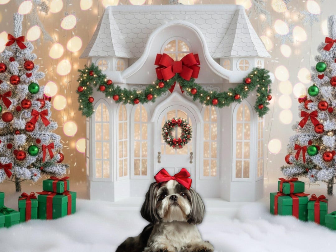 Christmas Digital Backdrop for Pets, Dog Virtual Background, Holiday ...