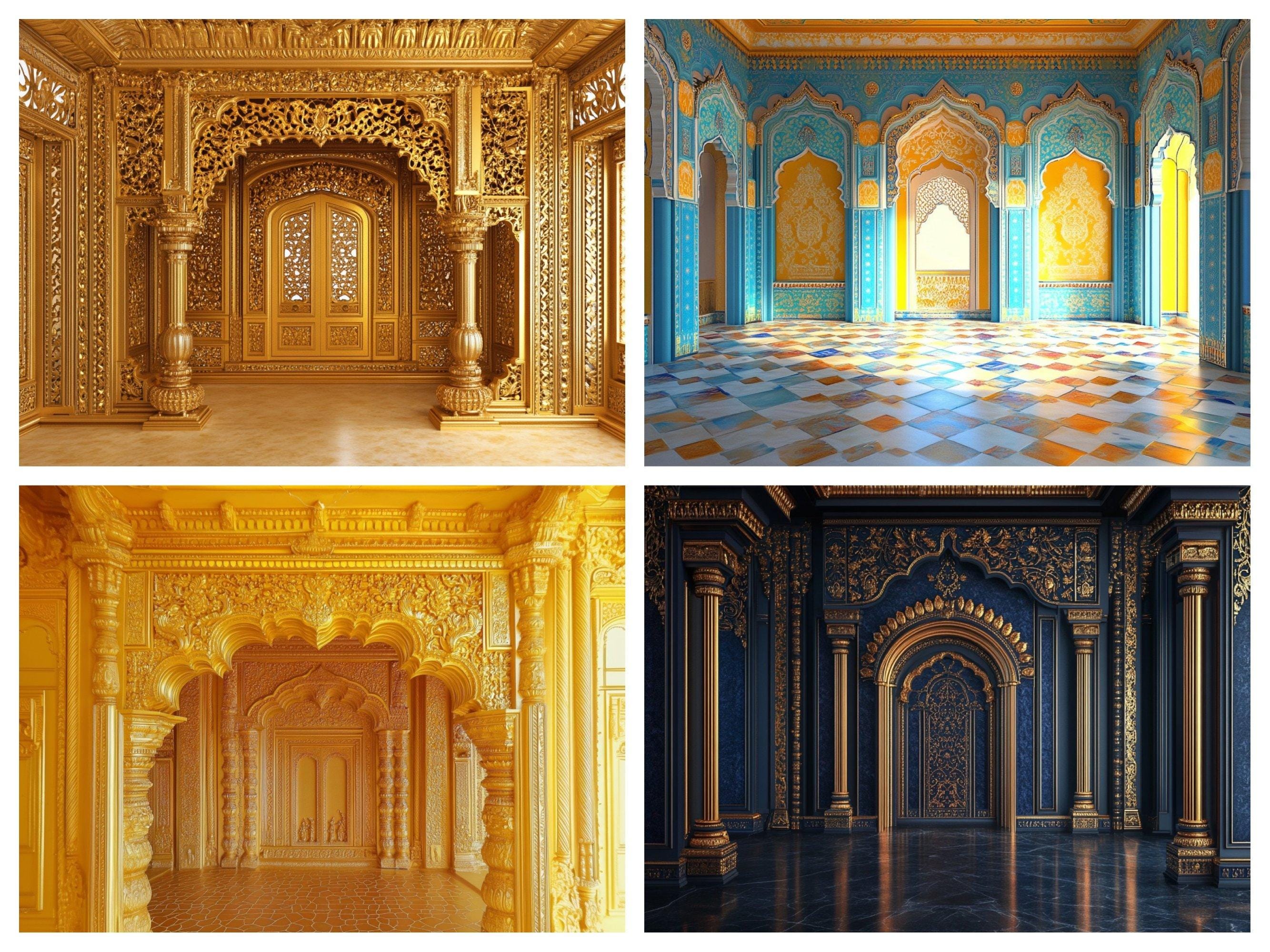 20 Indian Digital Backdrop, Indian Luxurious Bollywood Decor Virtual ...
