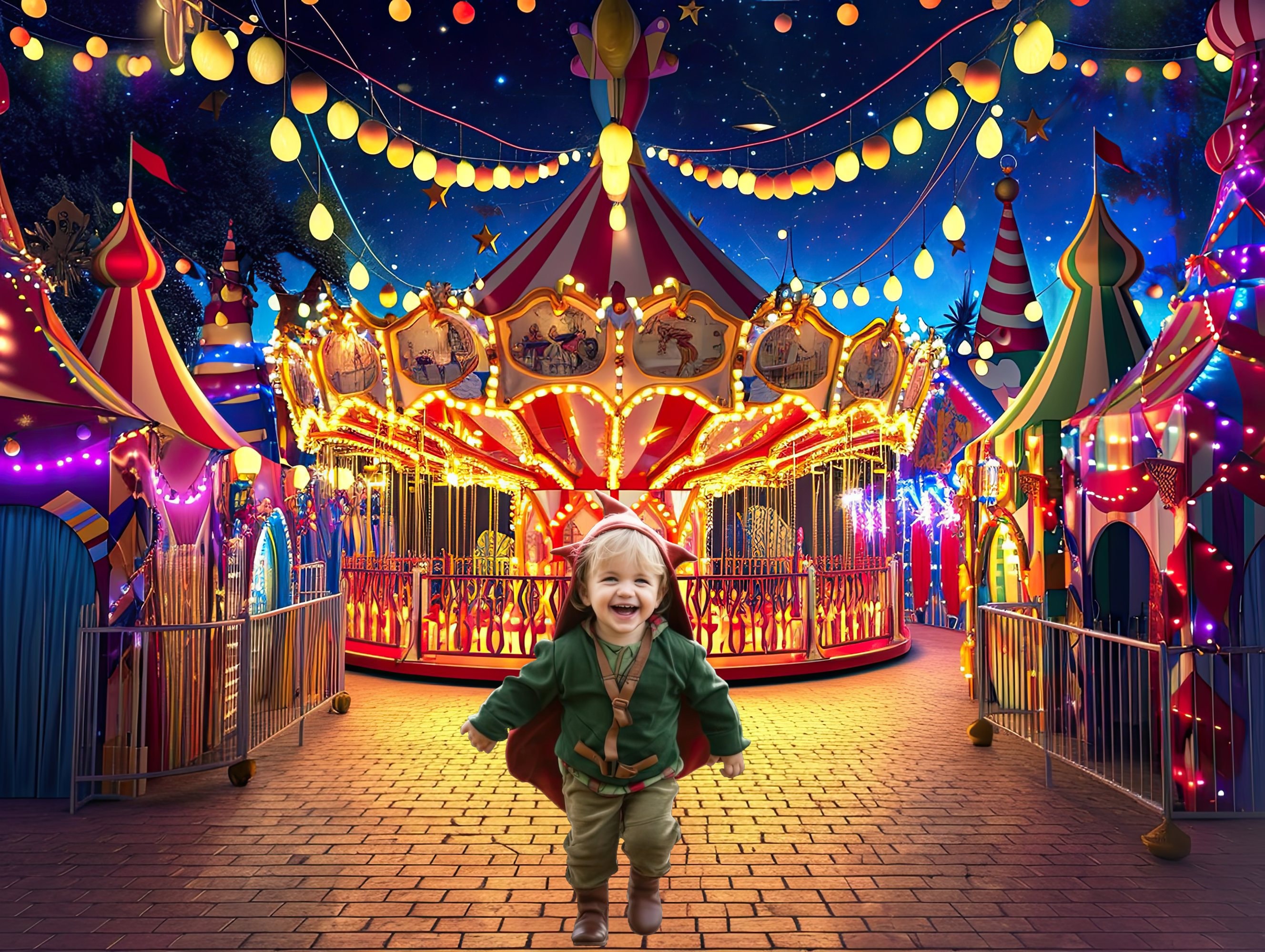 Carnival Digital Backdrop, Amusement Park Studio Background, Birthday ...