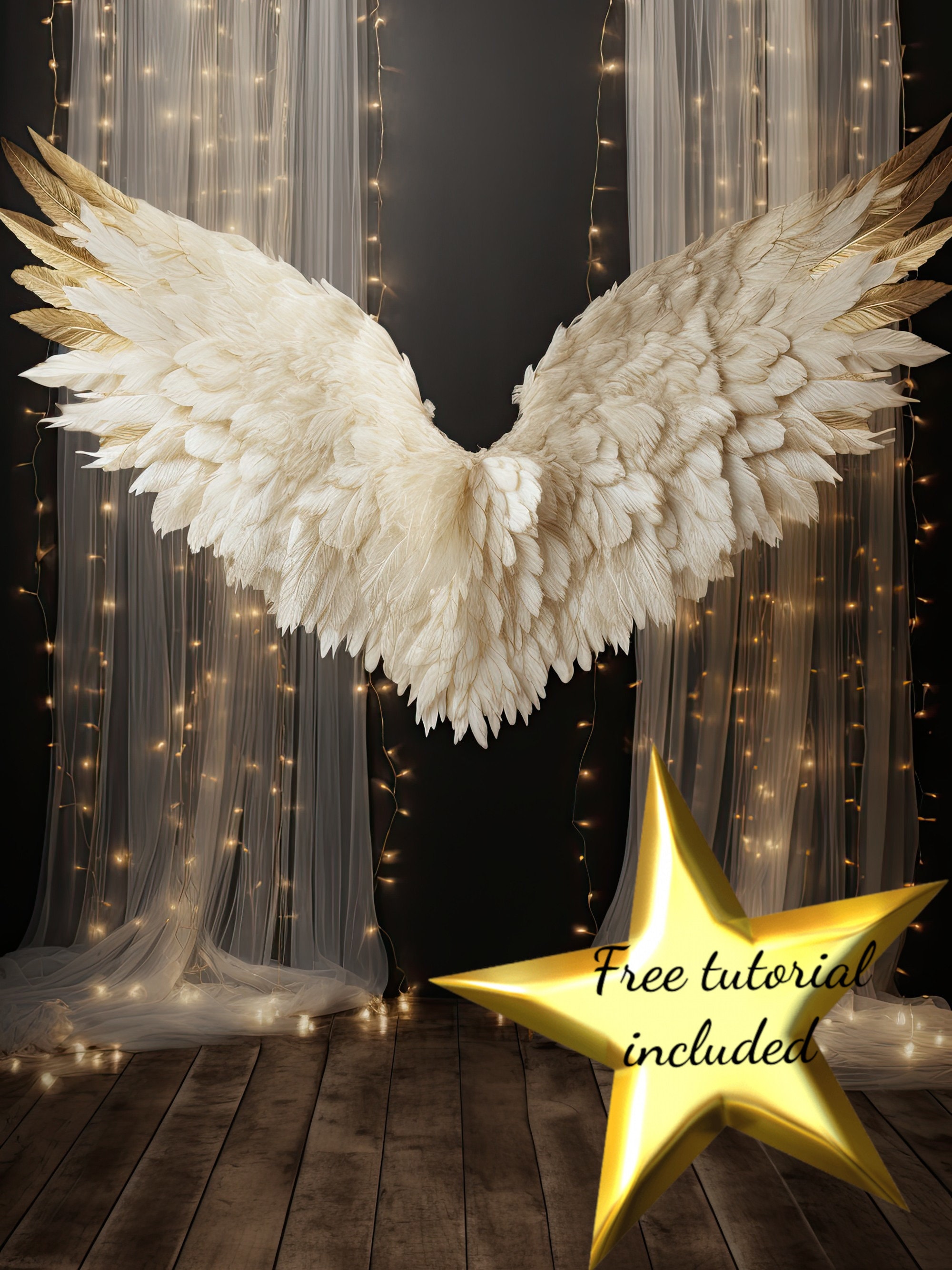 Angel Wings Maternity Photoshoot Digital Backdrop, DIGITAL DOWNLOAD ...
