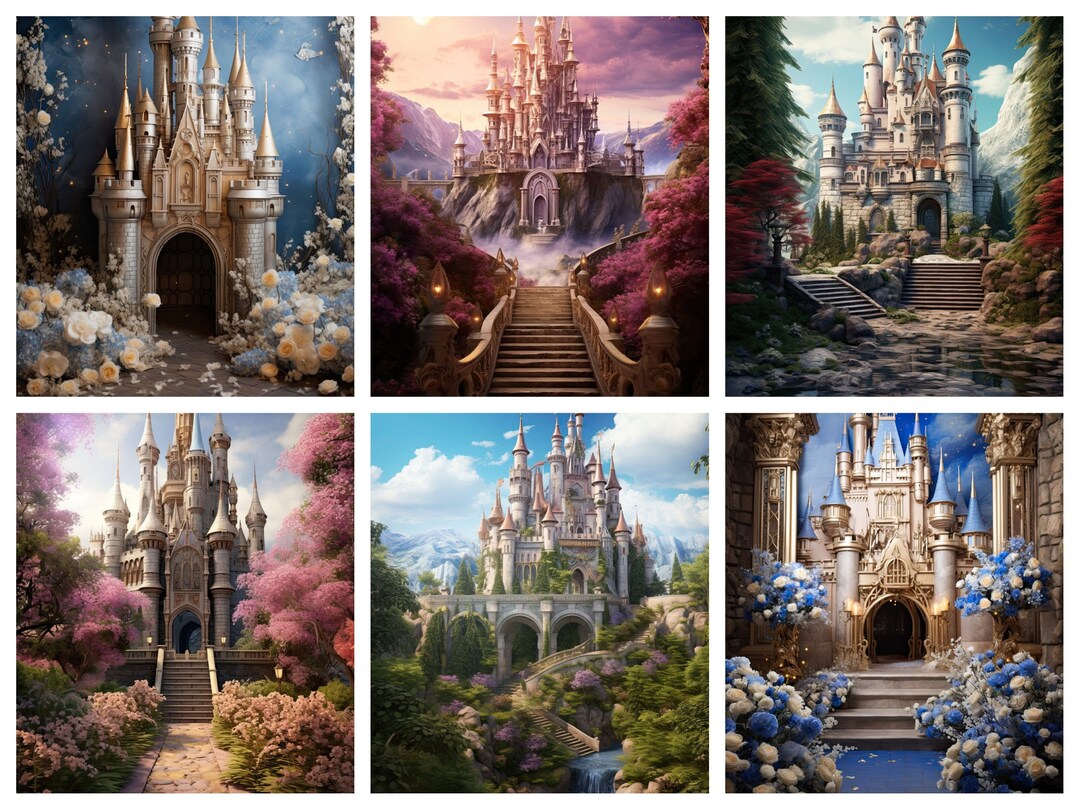 Fairytale Castle DIGITAL Backdrop, Storybook Birthday Party Background ...