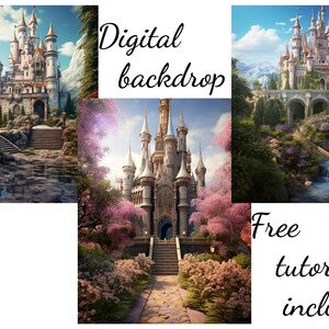 Fairytale Castle DIGITAL Backdrop, Storybook Birthday Party Background ...