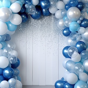 Blue Balloon Garland Arch Digital Backdrop, Digital Download, Birthday ...