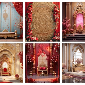 Indian Decor DIGITAL Backdrop, Indian Home Wallpaper, Indian Furniture ...