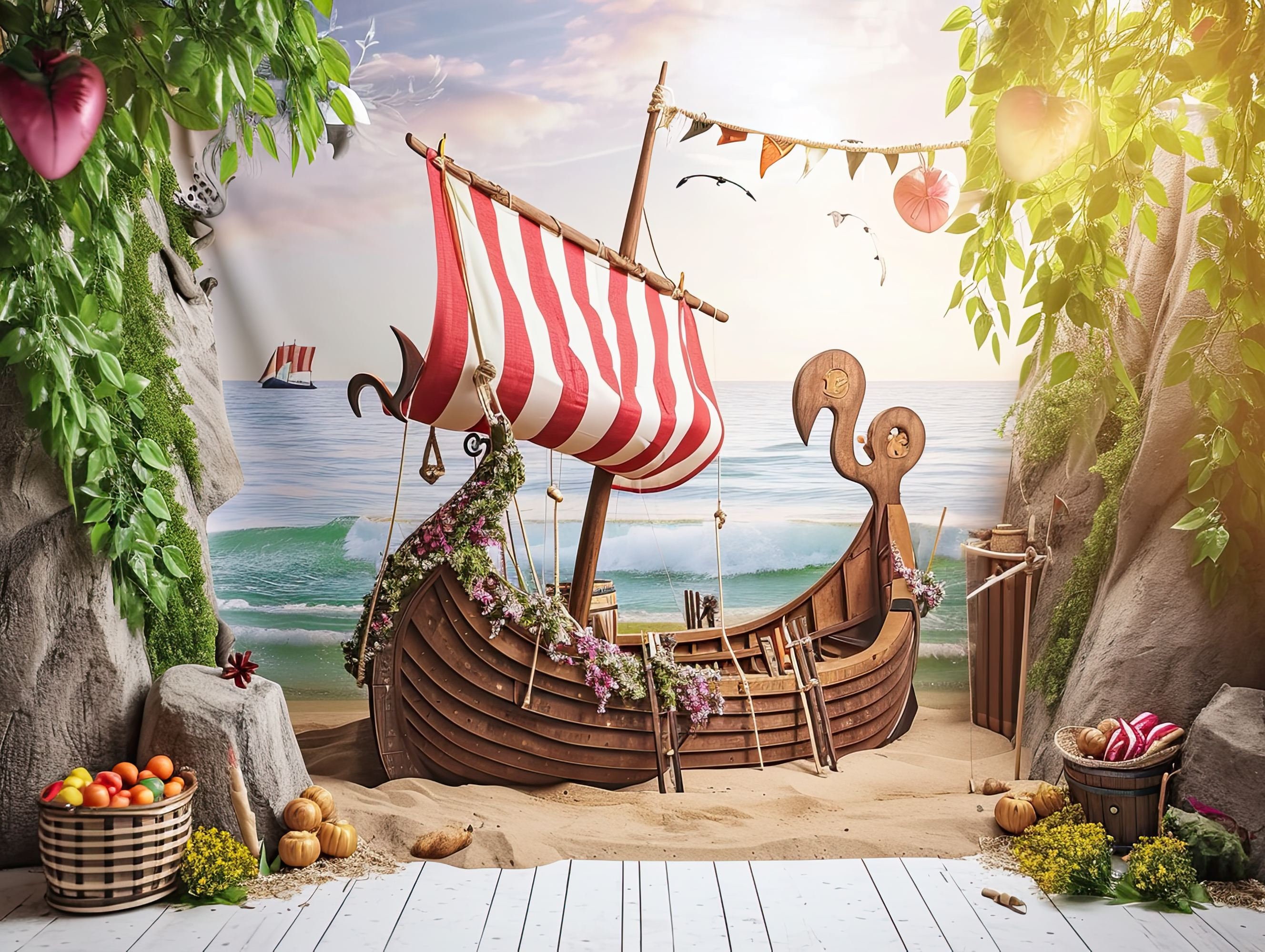 Viking Digital Backdrop, Digital Download, Fantasy Birthday Party ...