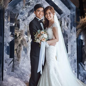 Geode Crystal Arch Wedding Digital Backdrop, Photoshop Overlay Editing ...