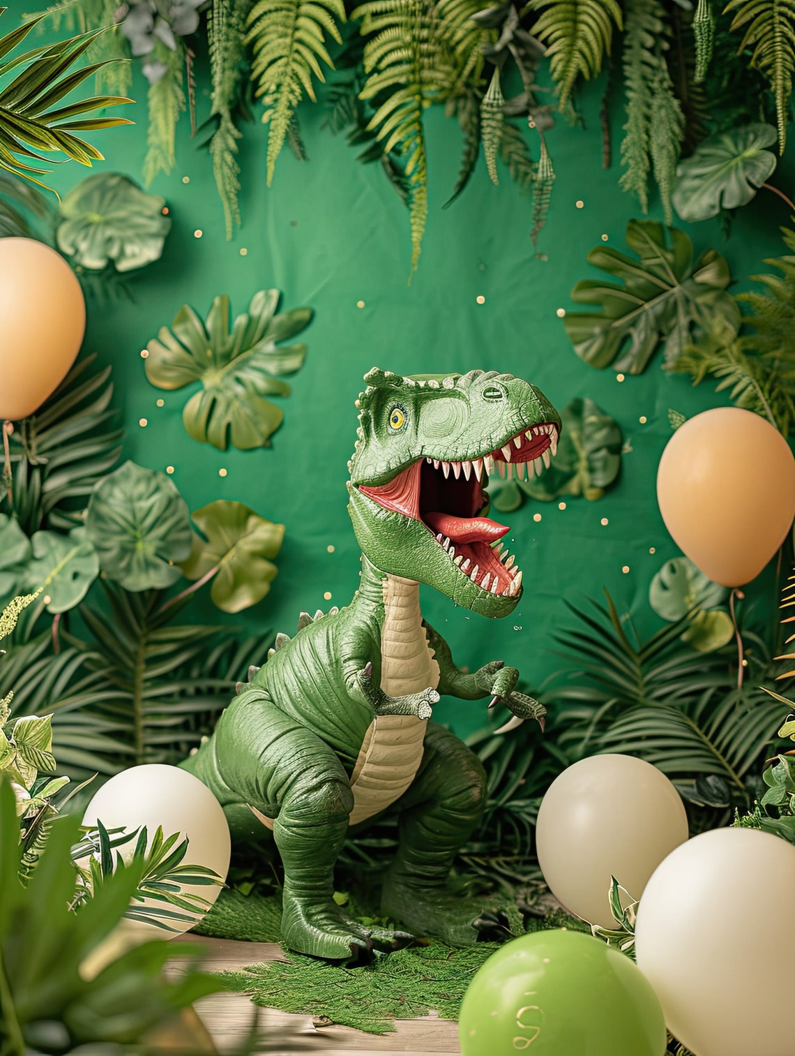 Dinosaur Photo Digital Backdrop, Dino Fantasy Birthday Party Background ...