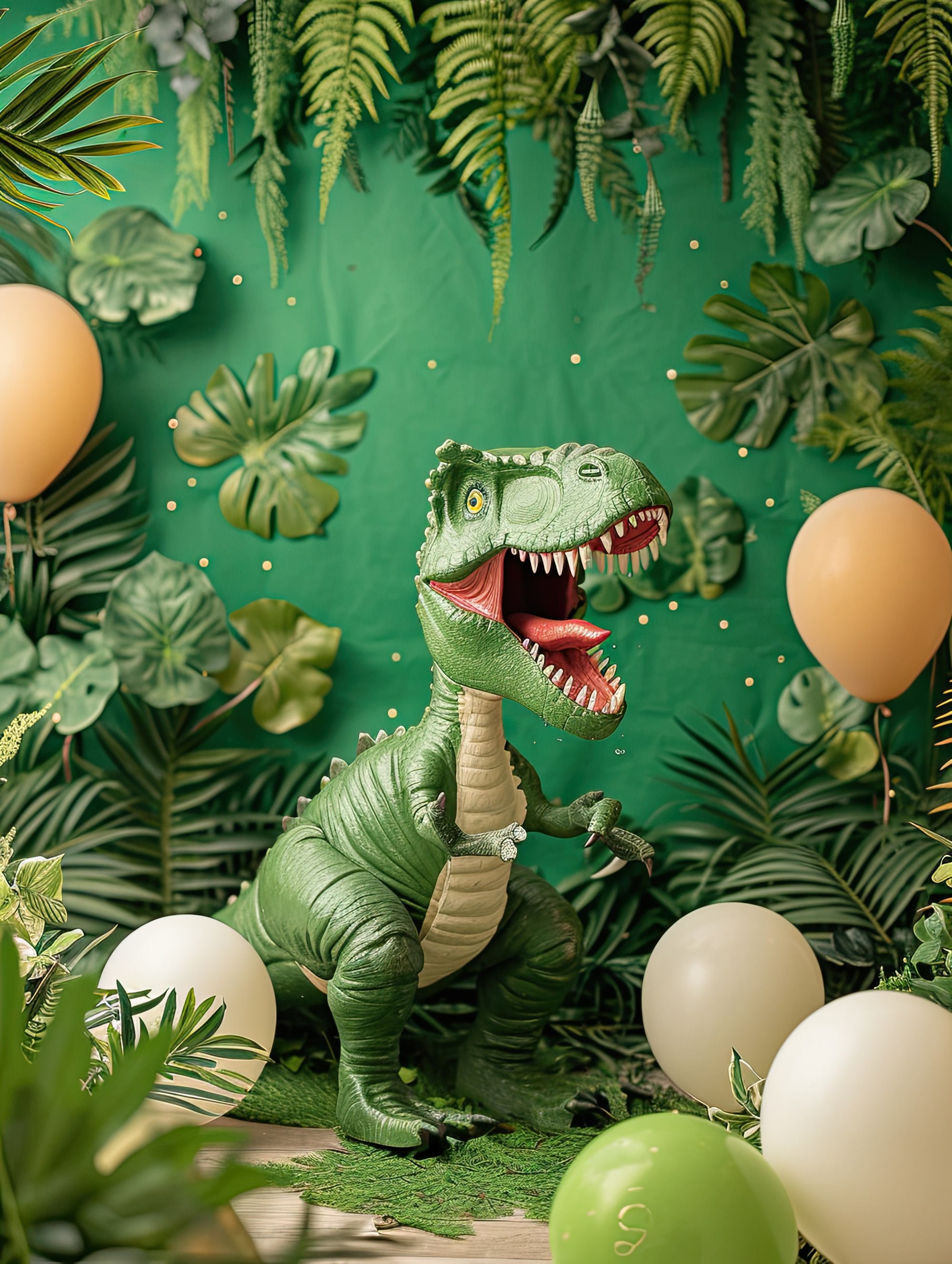 Dinosaur Photo Digital Backdrop, Dino Fantasy Birthday Party Background ...