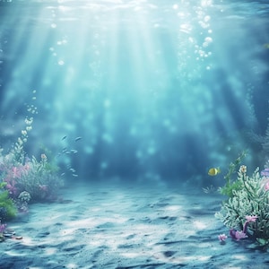 10 Ocean DIGITAL Backdrop, Fish Background, Mermaid Party Decor ...