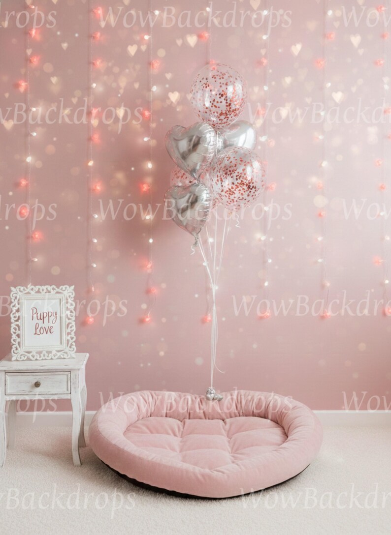 Valentine's Day Digital Backdrop for Dog, Pet Virtual Background, PNG ...