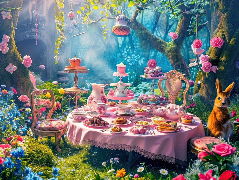 Tea Party in Wonderland - 10 Digital Download Backdrops, Storybook ...