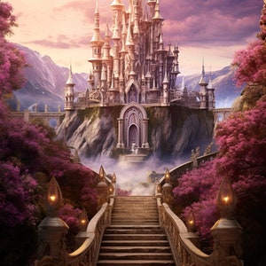 Fairytale Castle DIGITAL Backdrop, Storybook Birthday Party Background ...