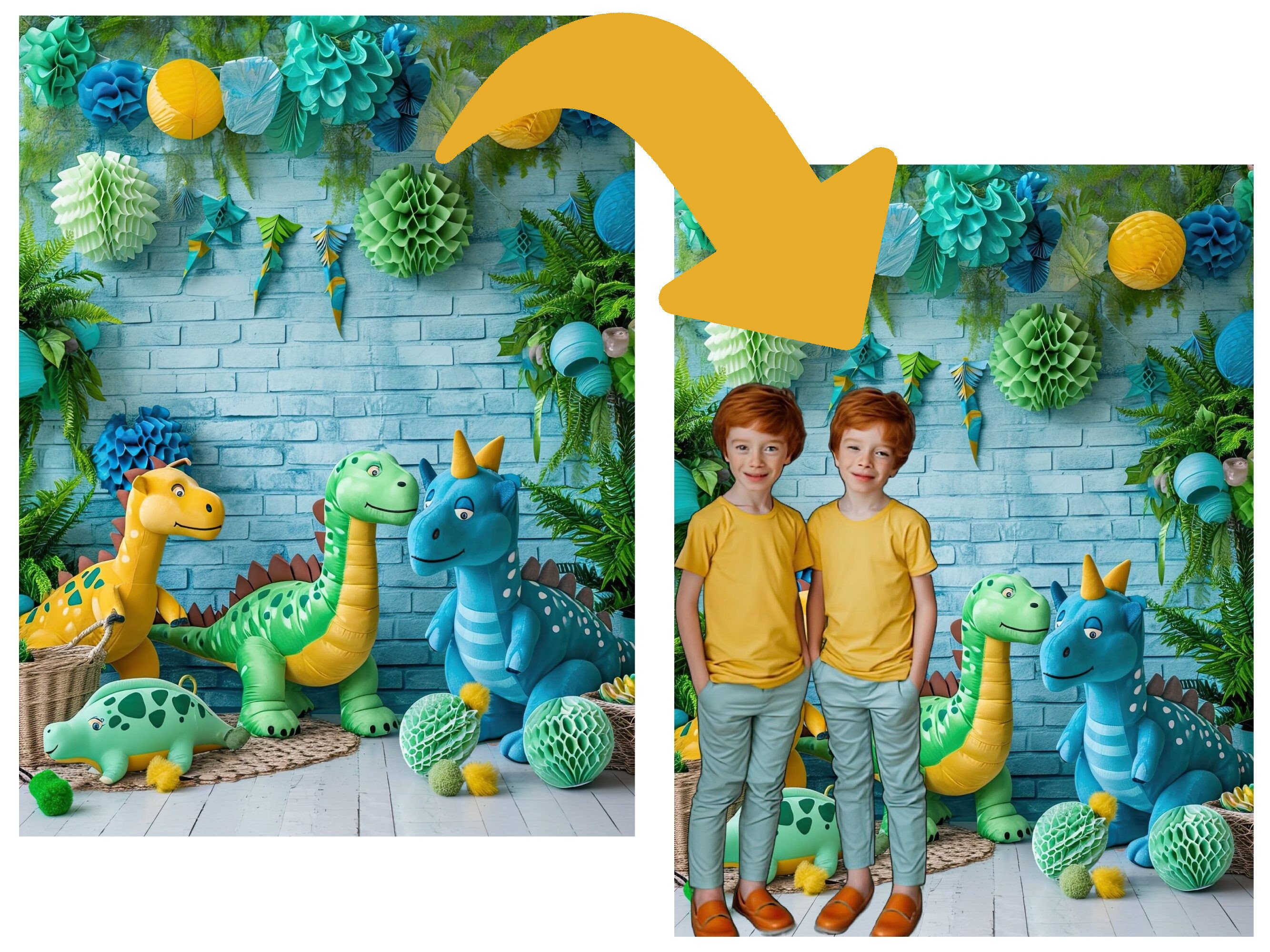 Dinosaur Digital Backdrop, Dino Birthday Party Picture Background ...