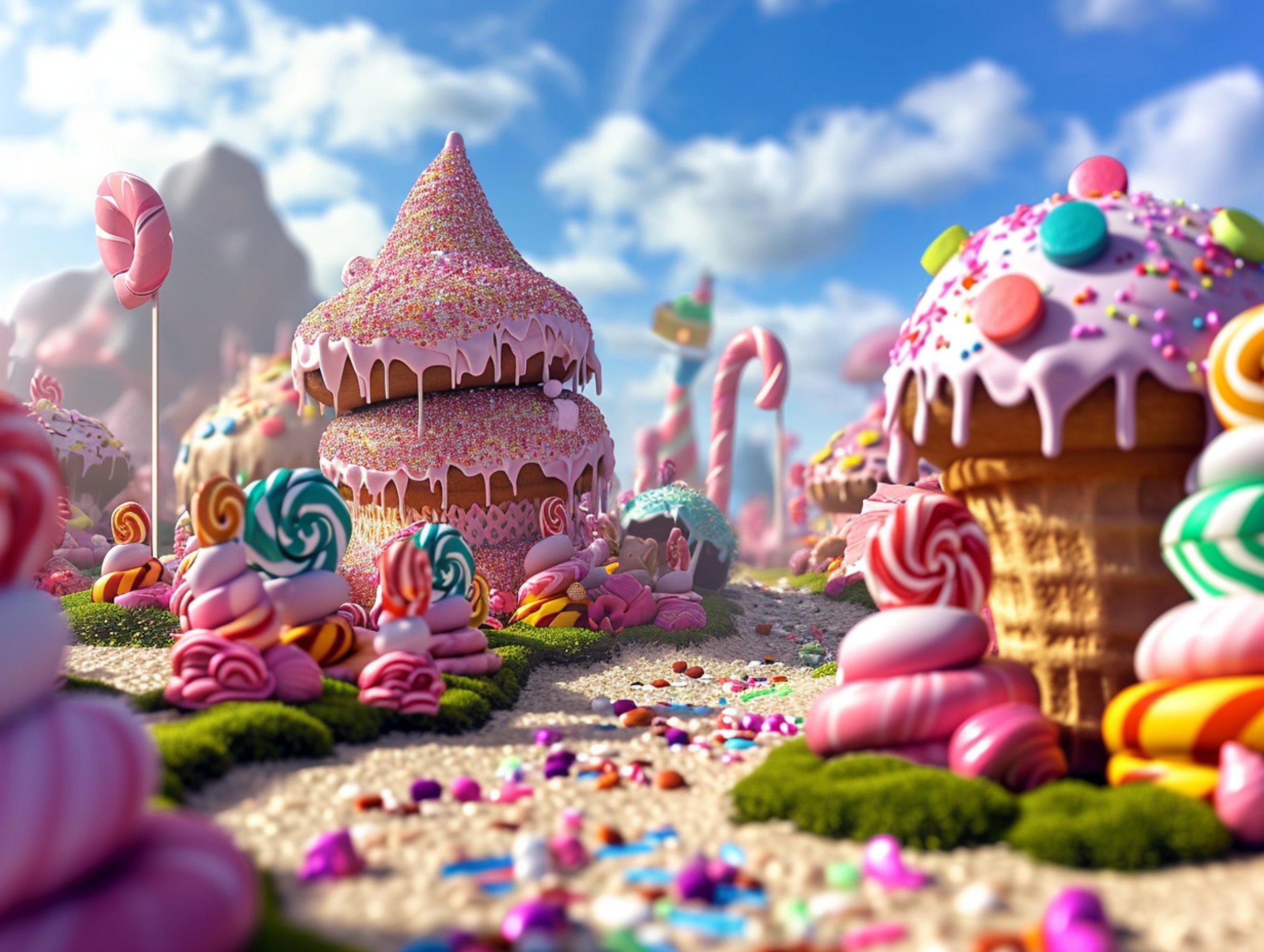 Candy Land Digital Backdrop: Fantasy Village Photography (digital ...