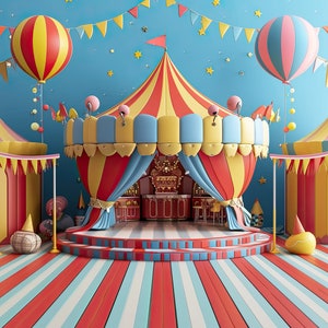 Carnival Digital Backdrop, Funfair Studio Background, Birthday Party ...