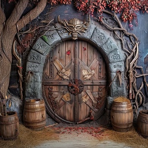 Viking Digital Backdrop, Fantasy Birthday Party Background, Digital ...