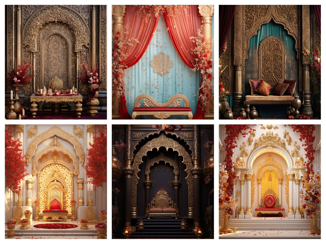 Indian Decor DIGITAL Backdrop II, Indian Home Wallpaper, Bollywood ...