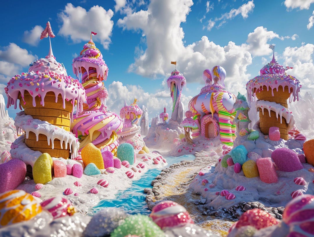 Candy Land Digital Backdrop: Fantasy Village Photography (digital ...