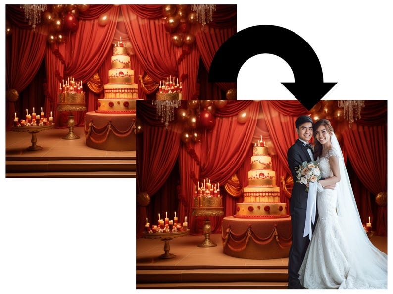 14 Wedding Cake Digital Backdrops, Elegant Cakes for Birthday Parties ...
