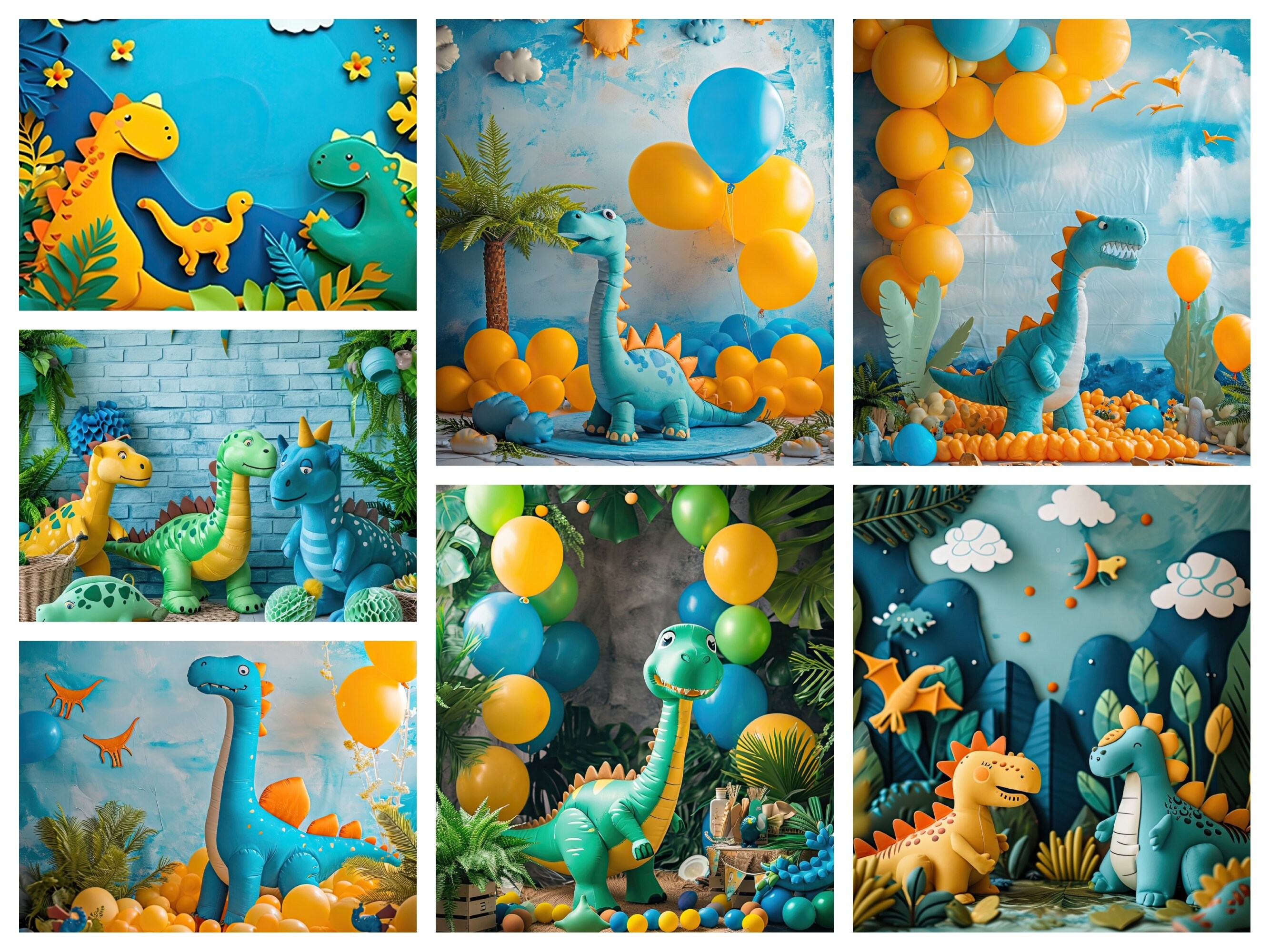 Dinosaur Digital Backdrop, Dino Birthday Party Picture Background ...