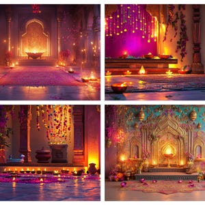 Diwali Digital Backdrop: Indian Festival of Lights Photo Overlay ...