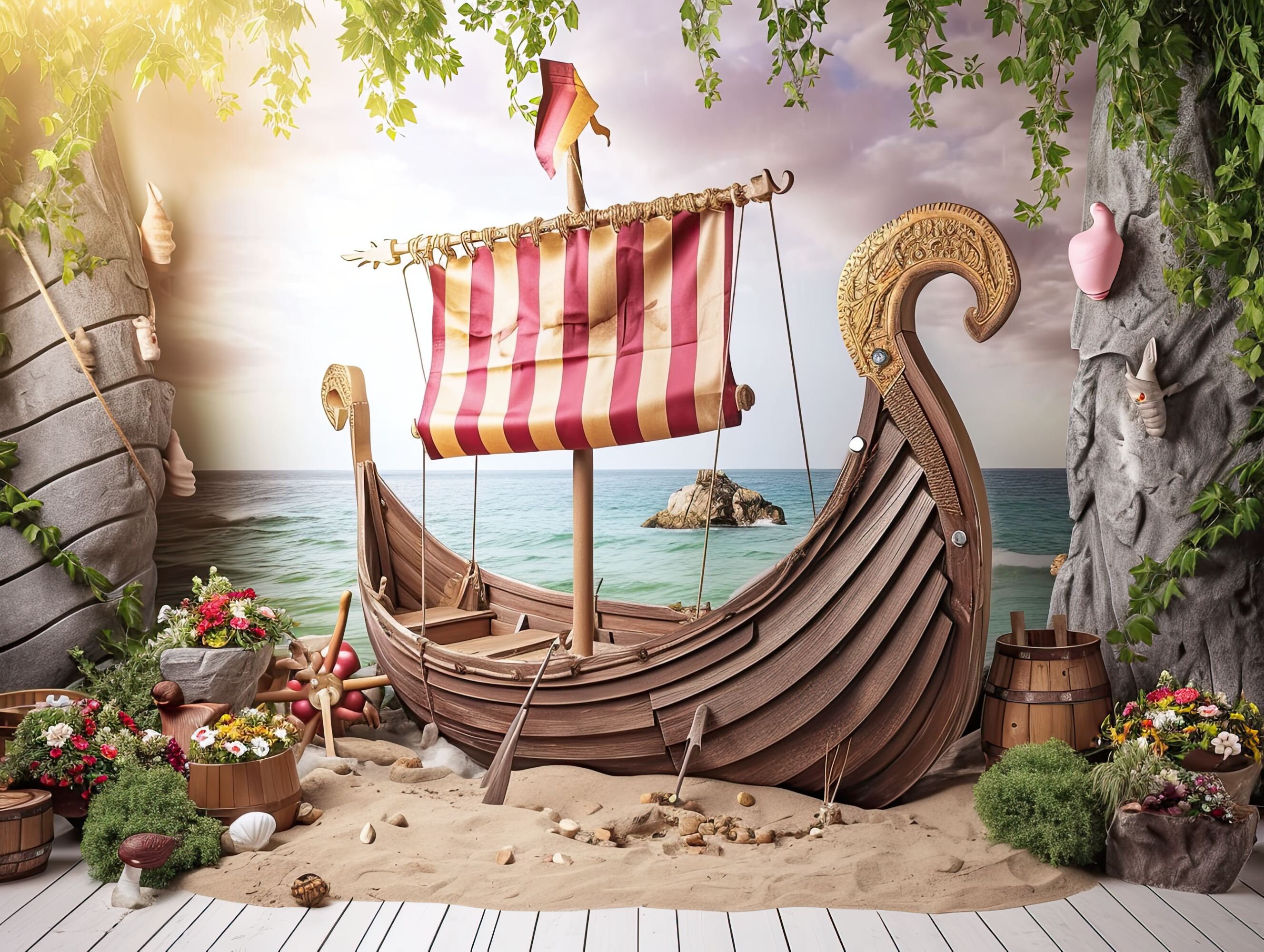 Viking Digital Backdrop, Digital Download, Fantasy Birthday Party ...