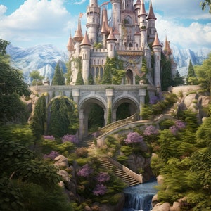 Fairytale Castle DIGITAL Backdrop, Storybook Birthday Party Background ...