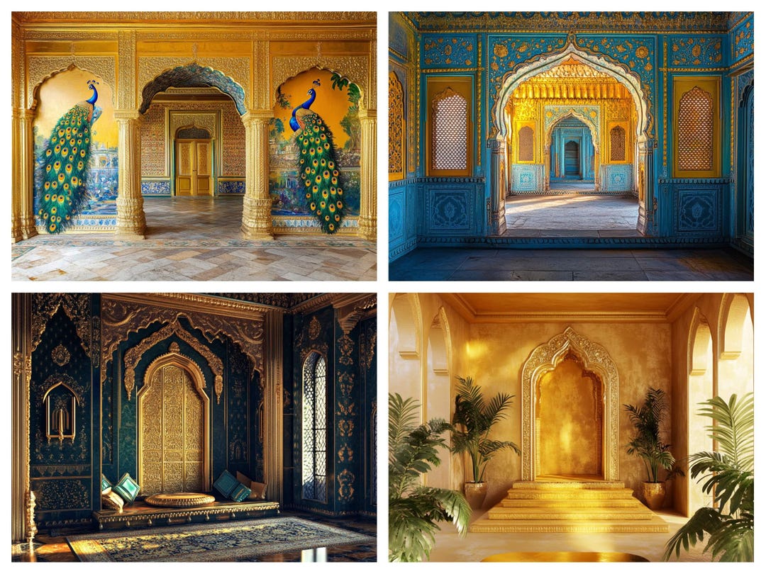 20 Indian Digital Backdrop, Indian Luxurious Bollywood Decor Virtual ...