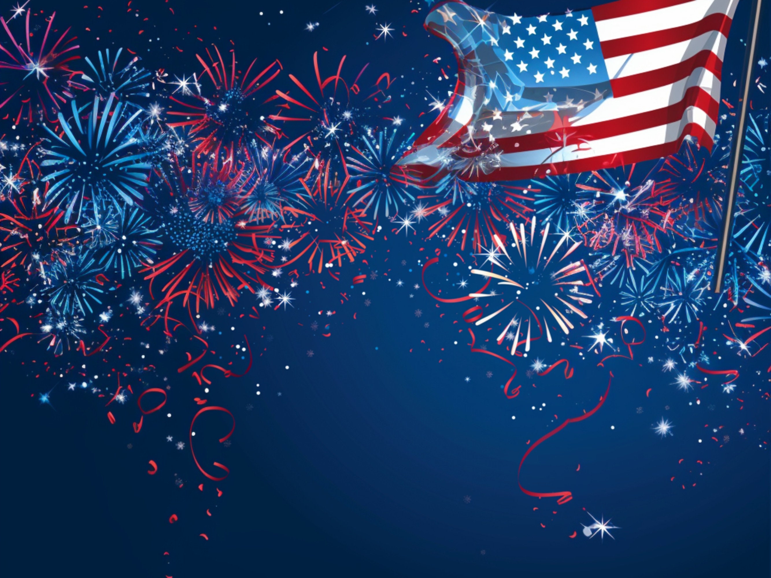 July 4th DIGITAL Backdrop, American Flag, Family Party Virtual ...