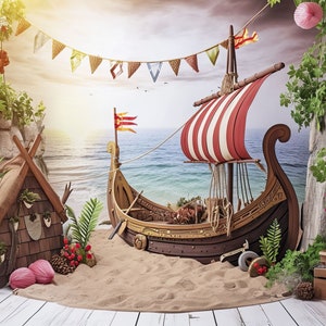 Viking Digital Backdrop, Digital Download, Fantasy Birthday Party ...