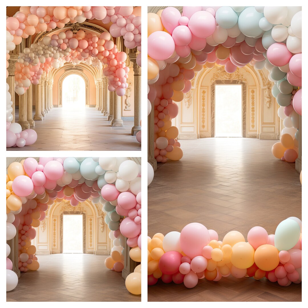 Balloon Garland Arch Digital Backdrop, Birthday, Maternity and Wedding ...