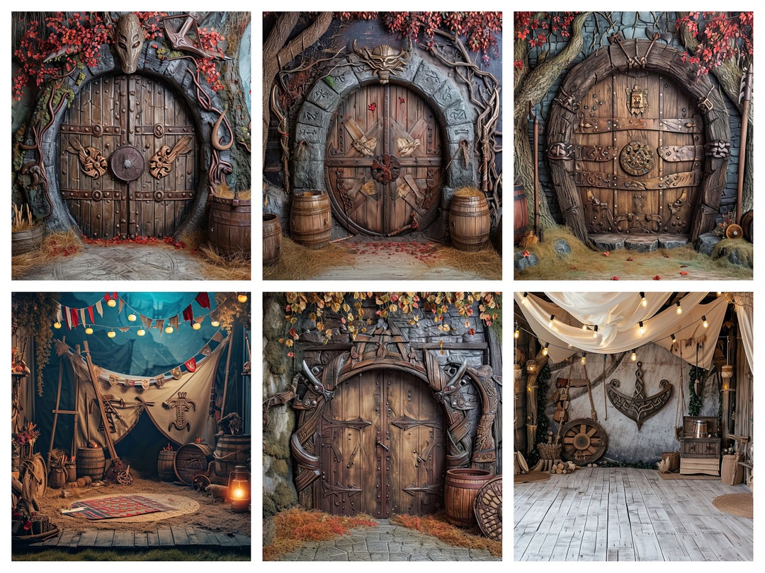 Viking Digital Backdrop, Fantasy Birthday Party Background, Digital ...