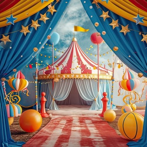 Carnival Digital Backdrop, Funfair Studio Background, Birthday Party ...
