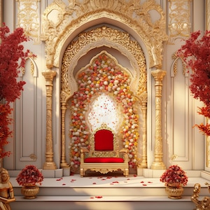 Indian Decor DIGITAL Backdrop, Indian Home Wallpaper, Indian Furniture ...