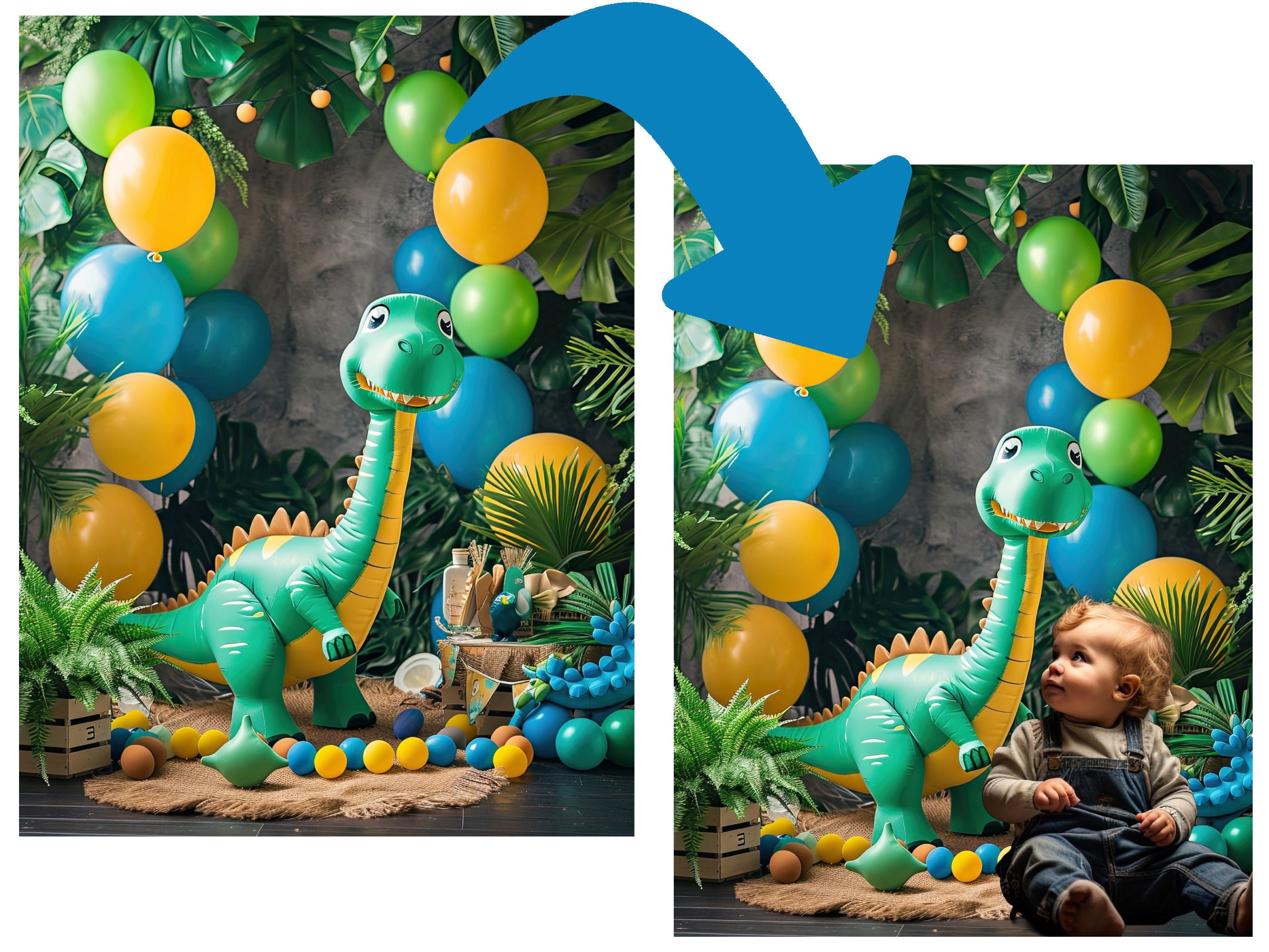 Dinosaur Digital Backdrop, Dino Birthday Party Picture Background ...