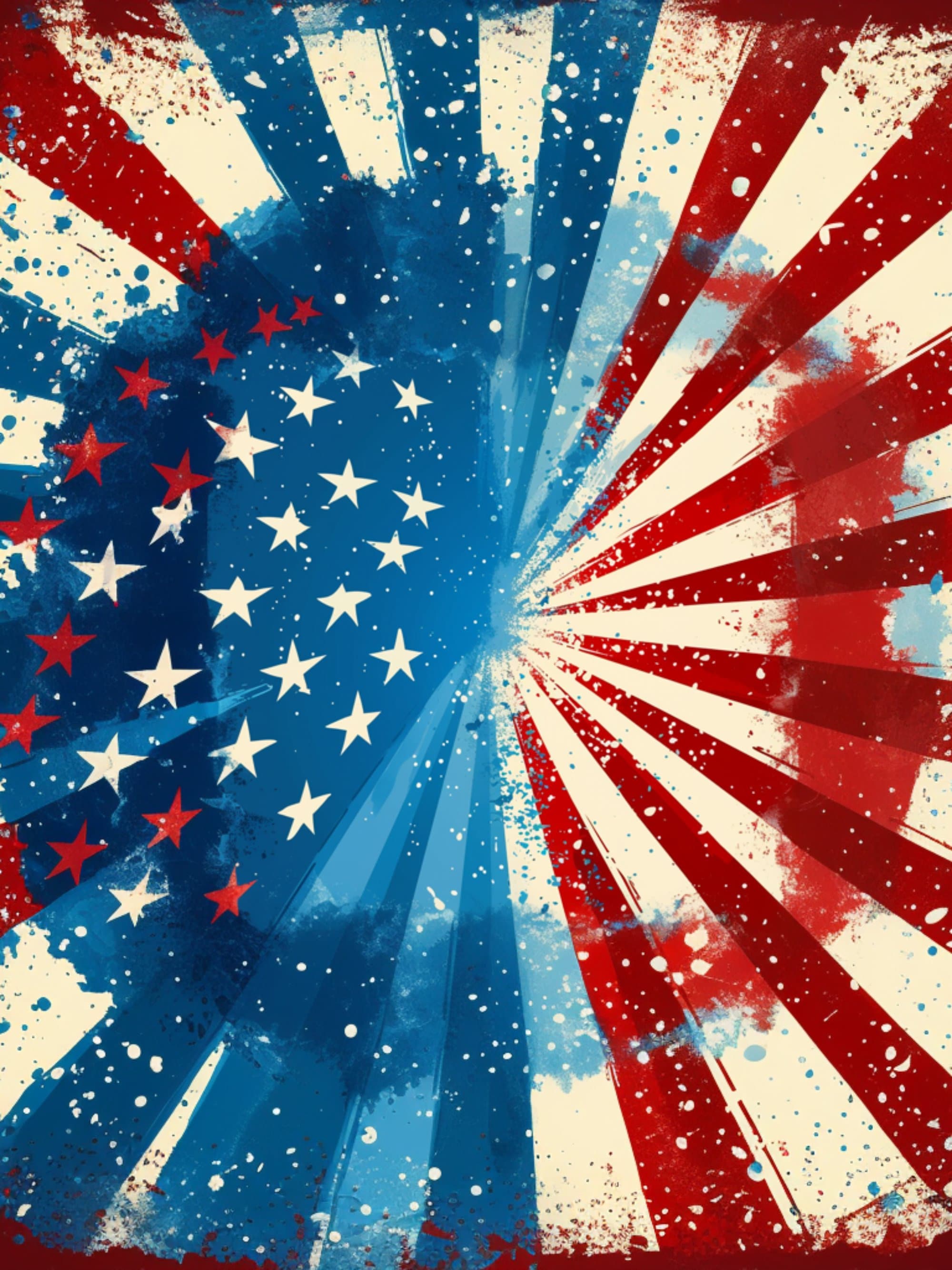 July 4th DIGITAL Backdrop, American Flag, Family Party Virtual ...