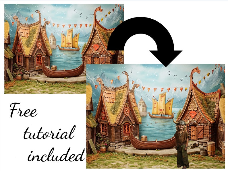 Viking Digital Backdrop, Digital Download, Fantasy Birthday Party ...