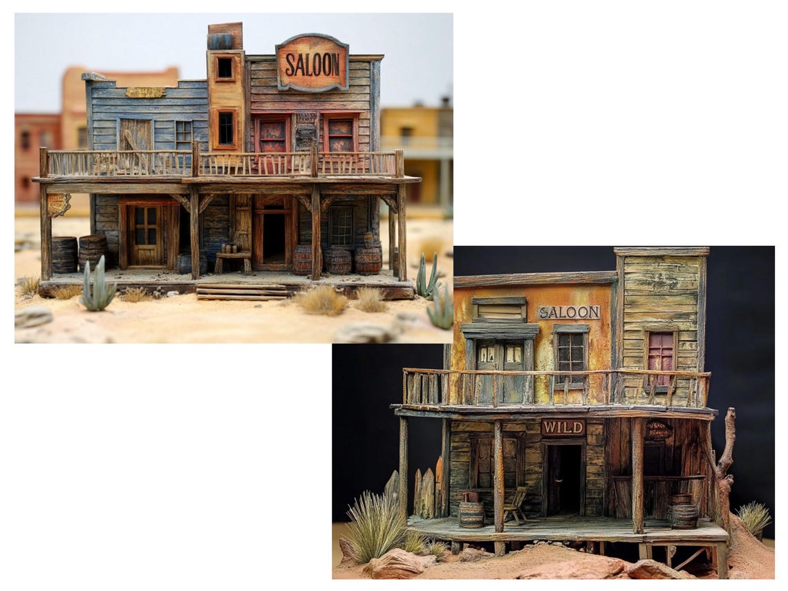 Western Town Digital Backdrop, Cowboy Cowgirl Wild West Virtual ...