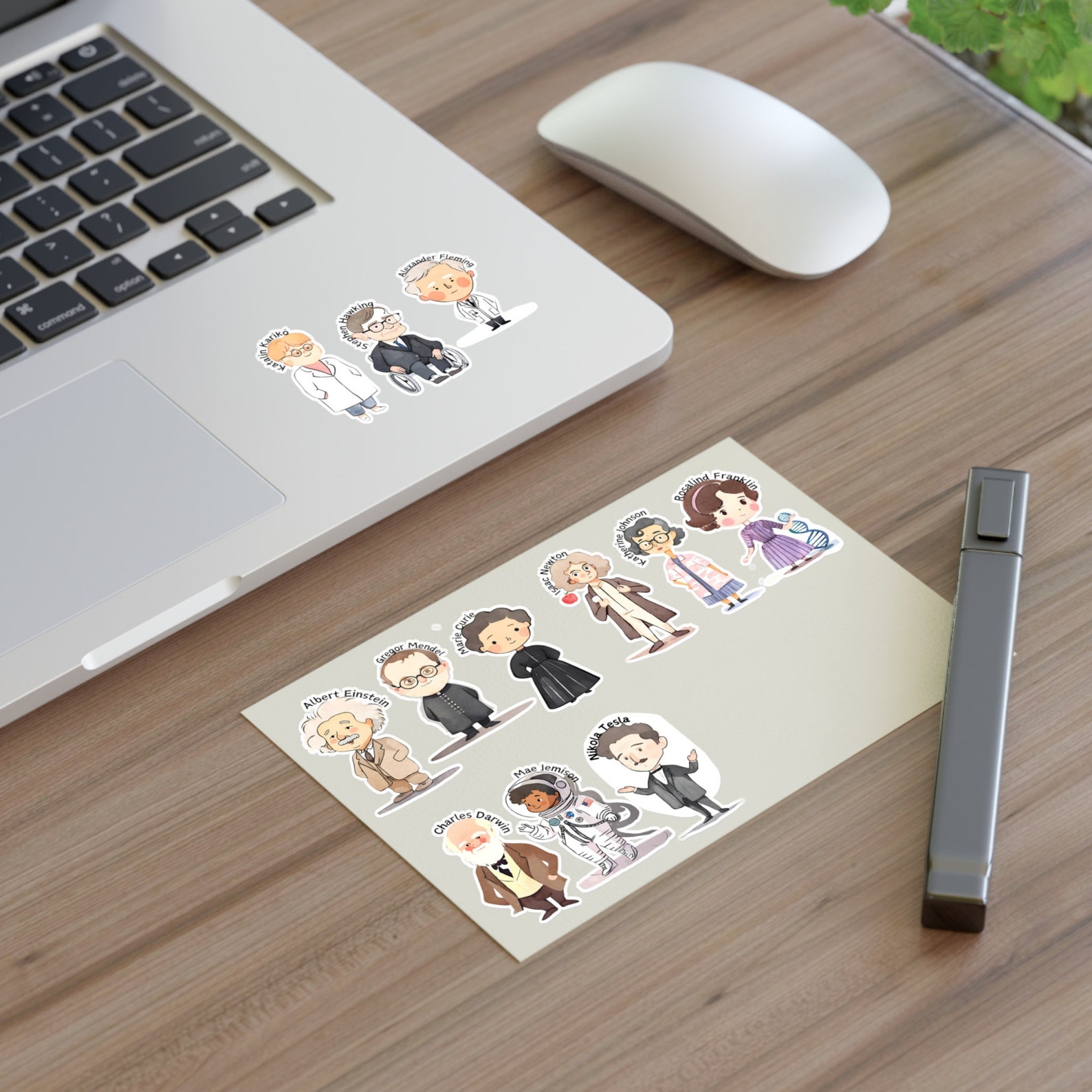 Famous Scientists Stickers, Cute and Funny Cartoon for Teacher's Gift ...