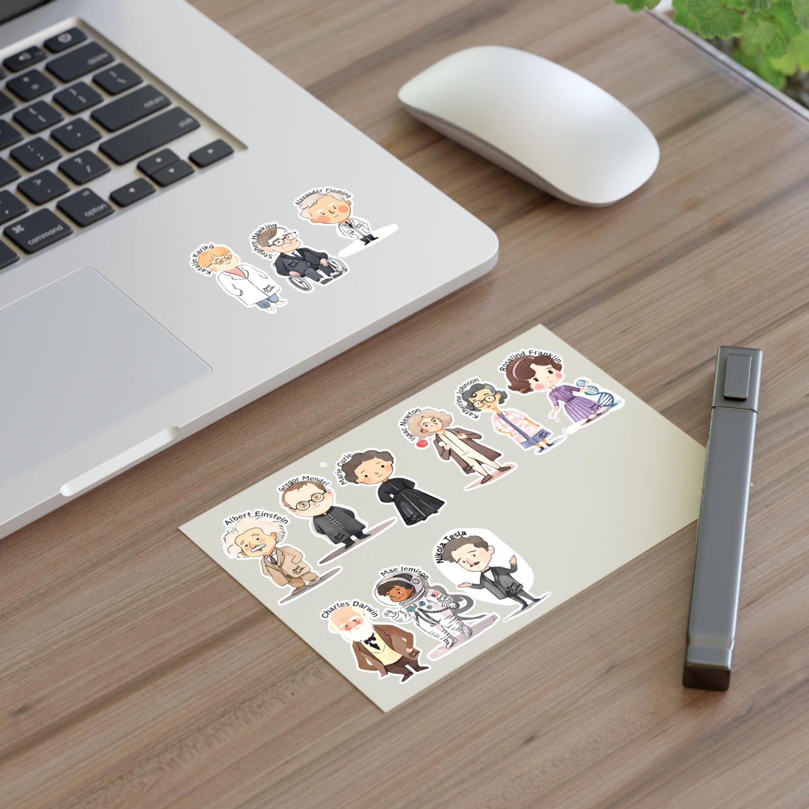 Famous Scientists Stickers, Cute and Funny Cartoon for Teacher's Gift ...