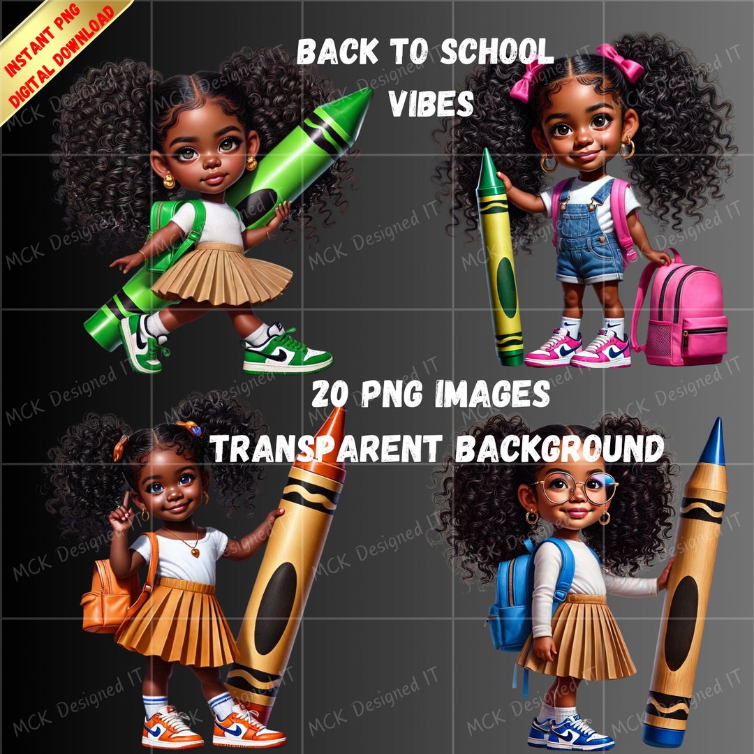 Back to School Chibi Babies Clip Art PNG File Cute & Adorable School ...
