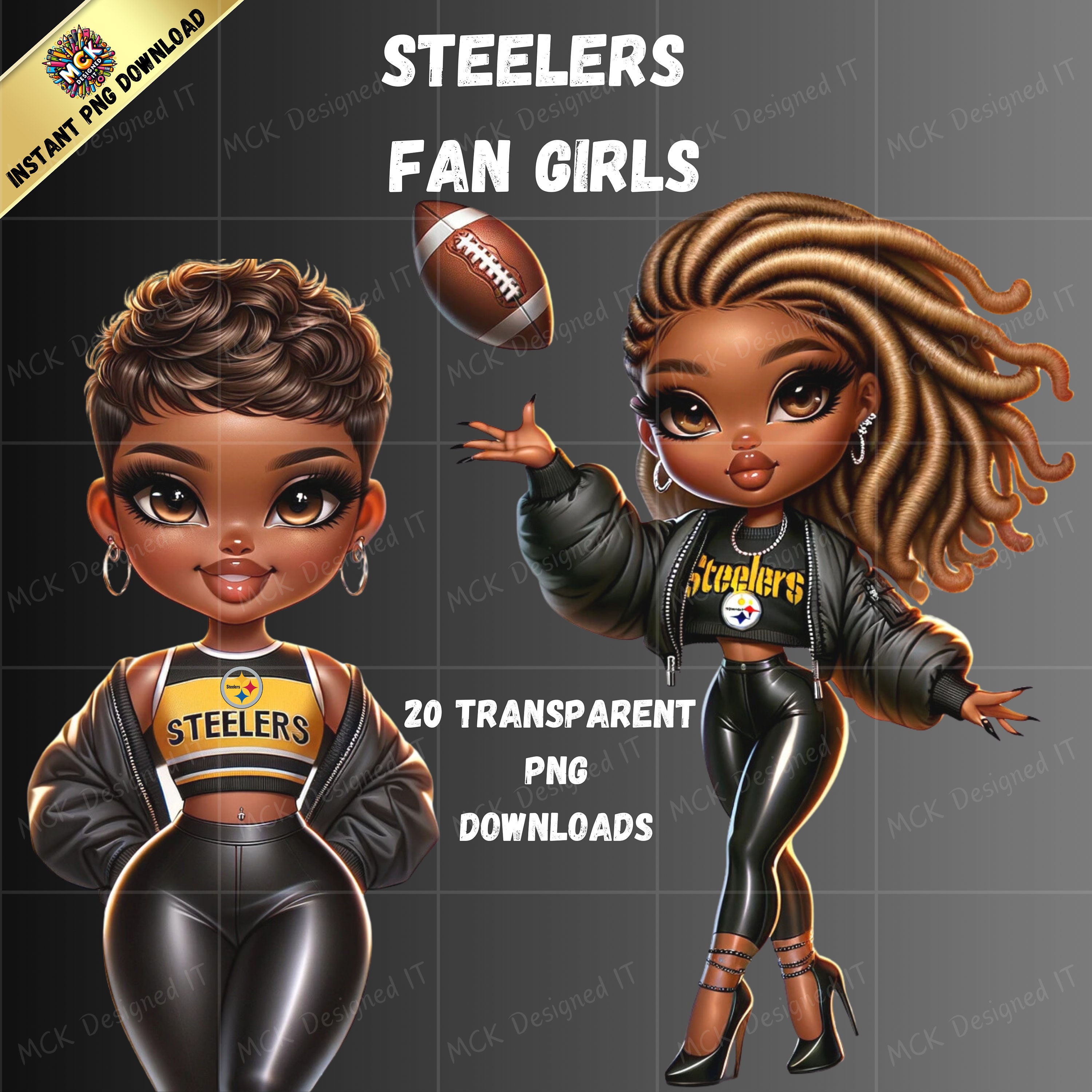 Steelers Fan Girl, Chibi Clipart, Chibi Sports Fan, Chibi Doll ...